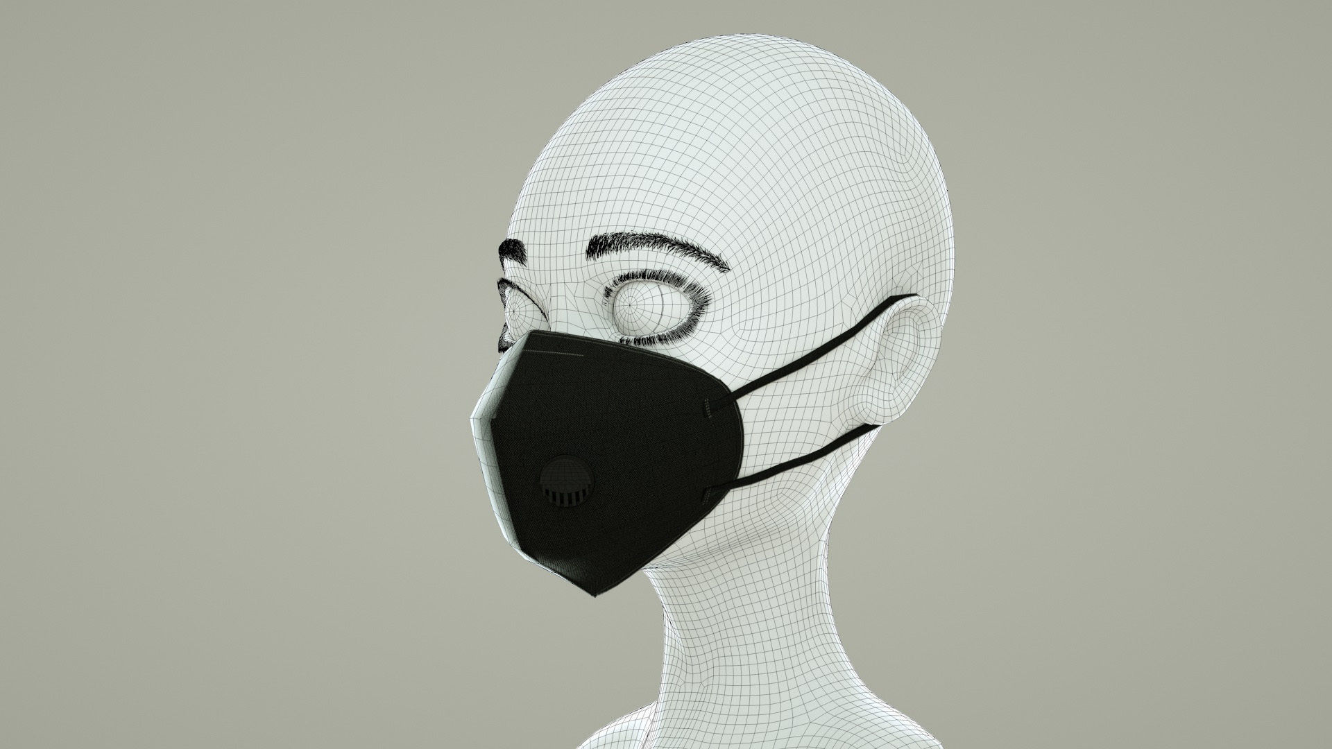 3D model N95 surgical-mask VR / AR / low-poly | CGTrader