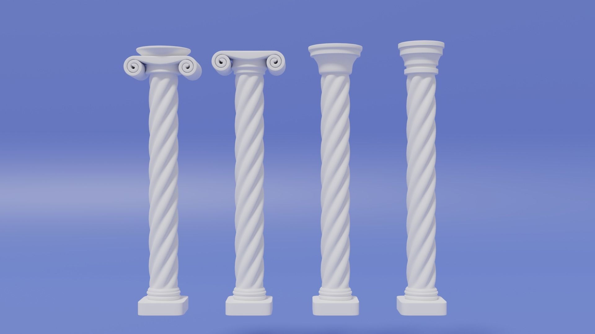 Greek and Roman Twisted Columns 3D model | CGTrader
