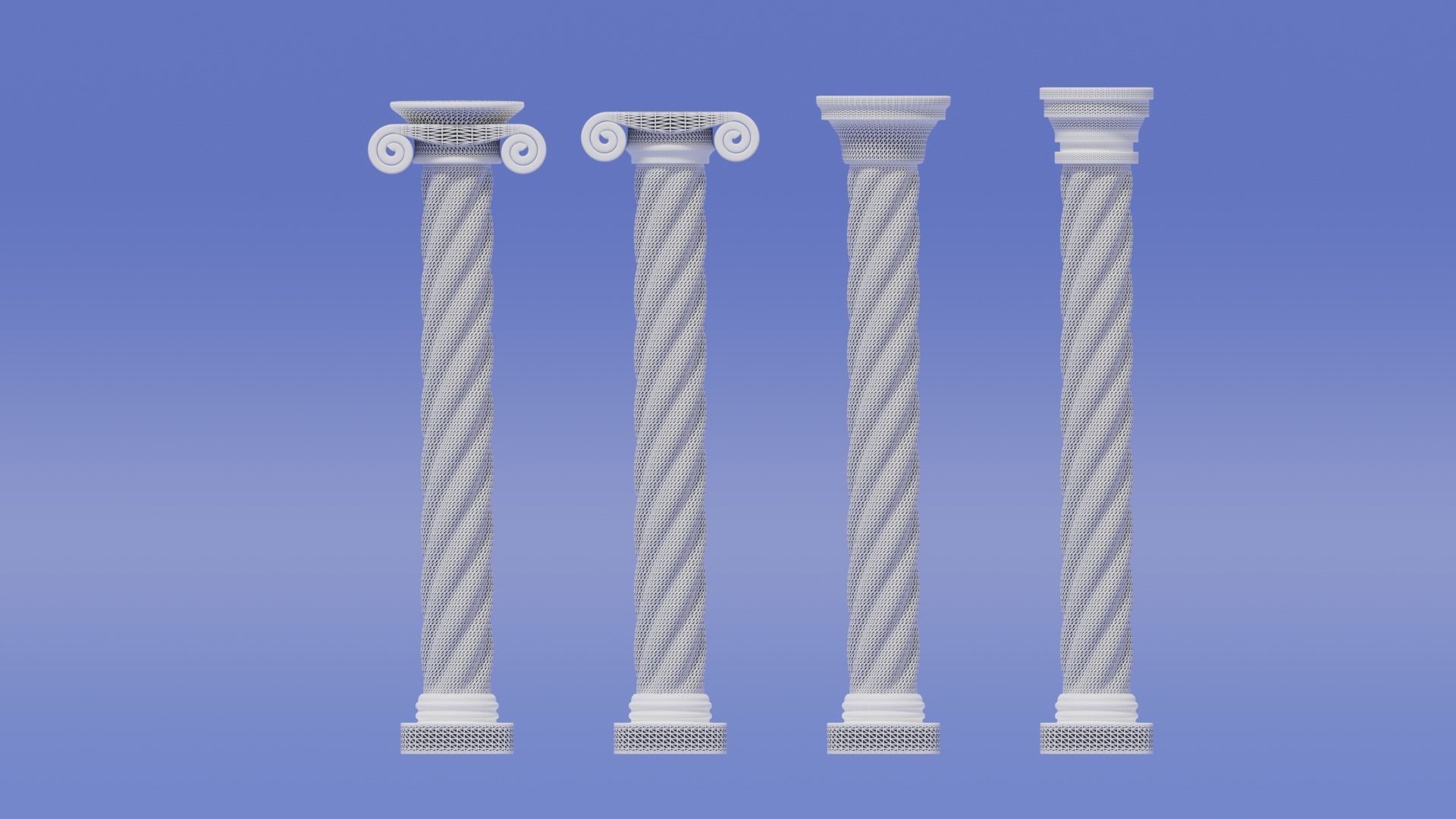 Greek and Roman Twisted Columns 3D model | CGTrader