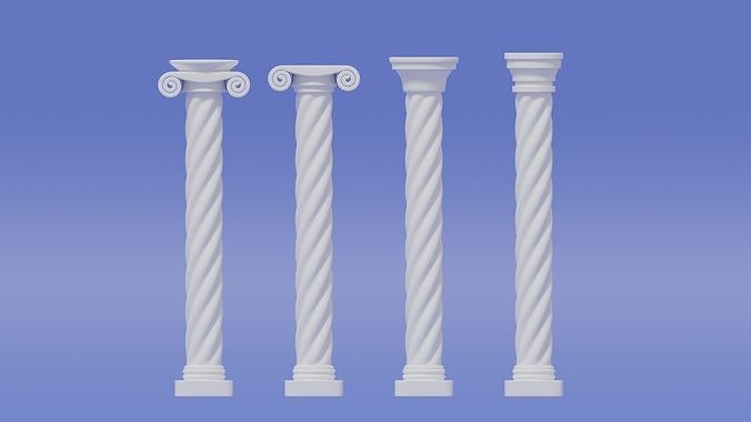 Greek and Roman Twisted Columns 3D model | CGTrader