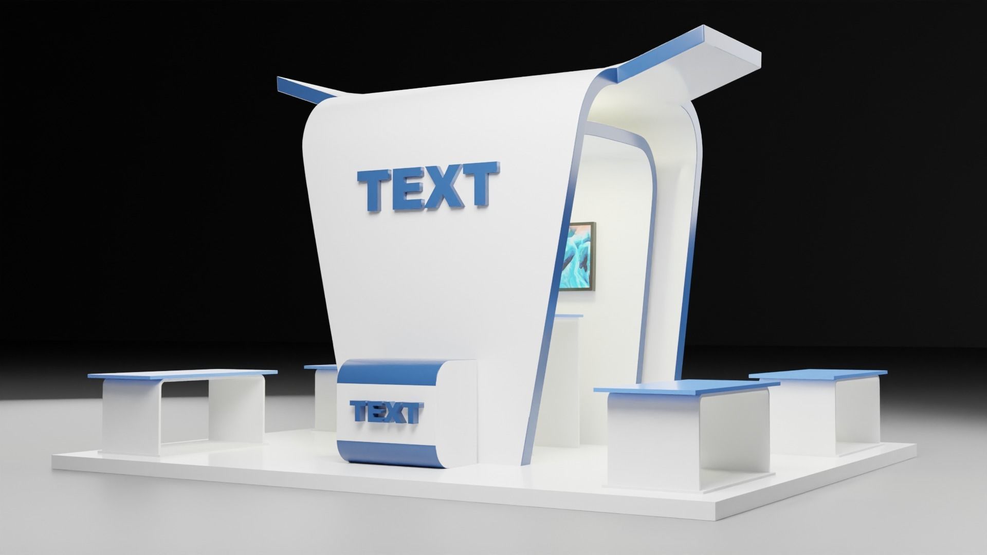 Modern Exhibition Booth 3D Model 3D model animated | CGTrader