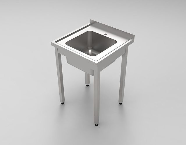 Catering table with a sink 3D model 600x600x850 mm 3D model | CGTrader