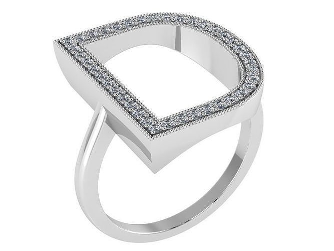 D Letter Ring 1539 3D model 3D printable | CGTrader