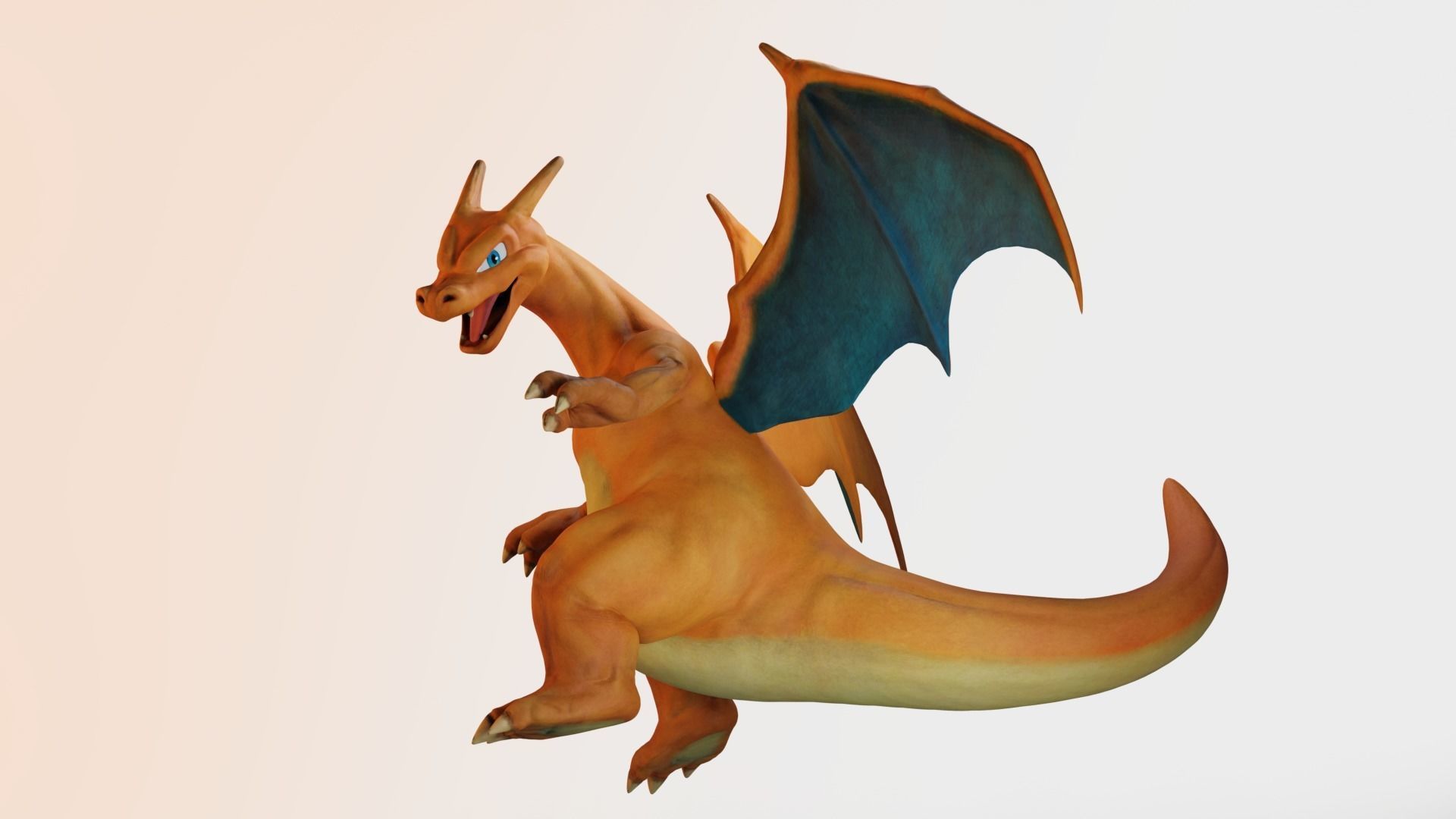 Charizard orange dragon 3D model rigged | CGTrader
