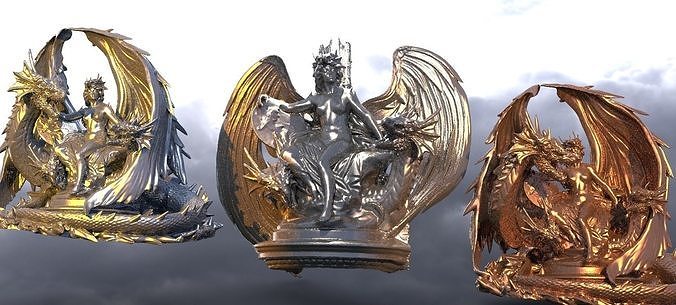 Dragon Angel Throne Queen Designs 3 3D model | CGTrader