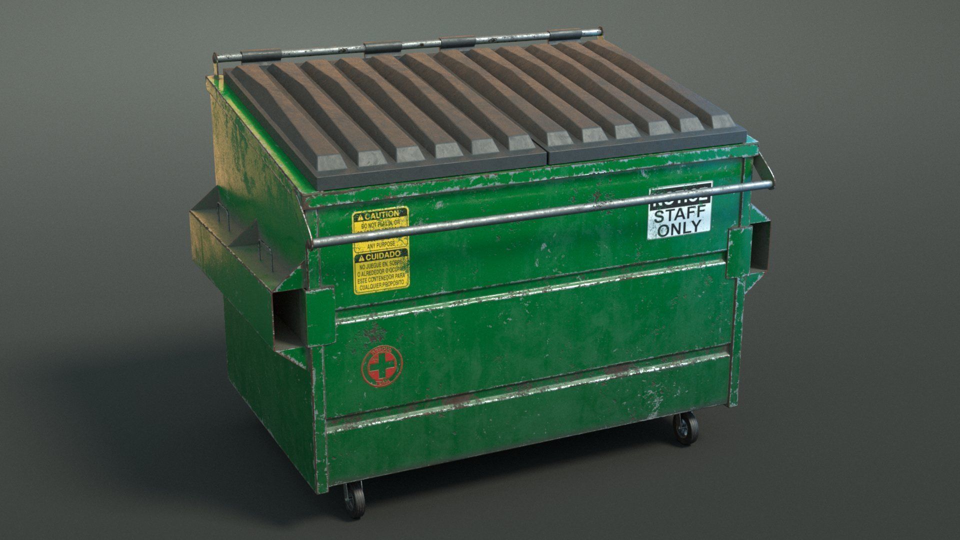 3D model Dumpsters trash can on wheels VR / AR / low-poly | CGTrader