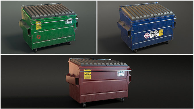 3D model Dumpsters trash can on wheels VR / AR / low-poly | CGTrader