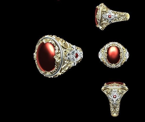 red gem ring 3D model 3D printable | CGTrader