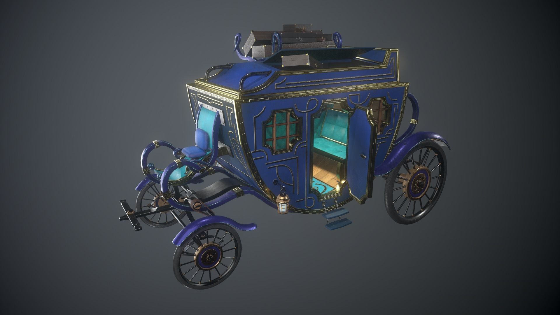 Royal Carriage 3D model animated | CGTrader