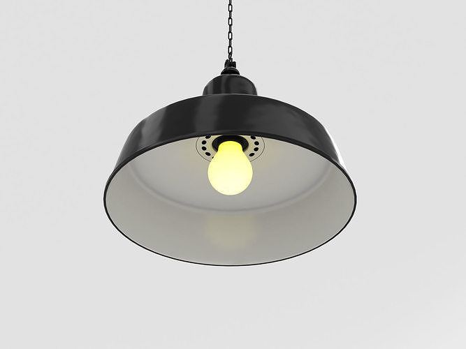 Industrial Black Hanging Chain Light 3D model | CGTrader