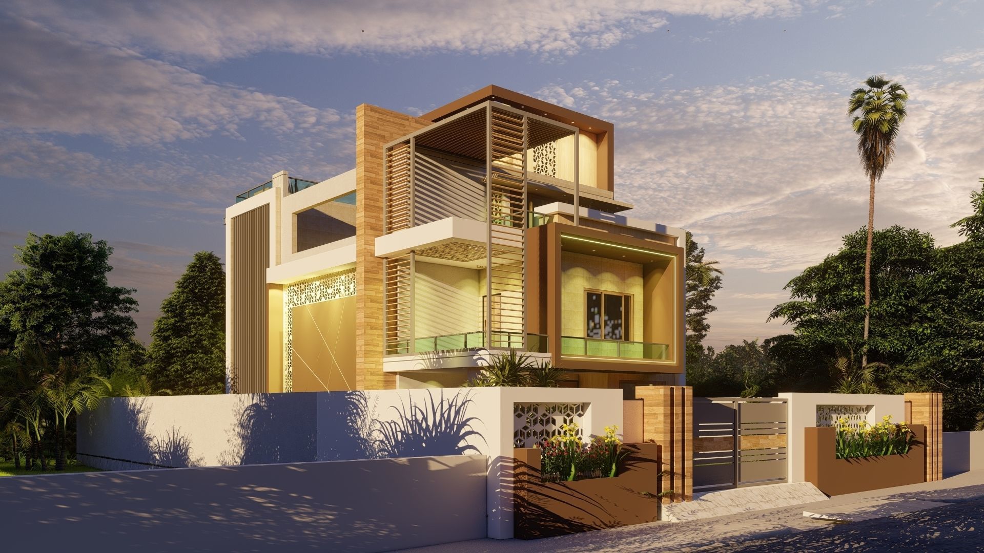 Exterior view of residential compelete file 3D model animated | CGTrader
