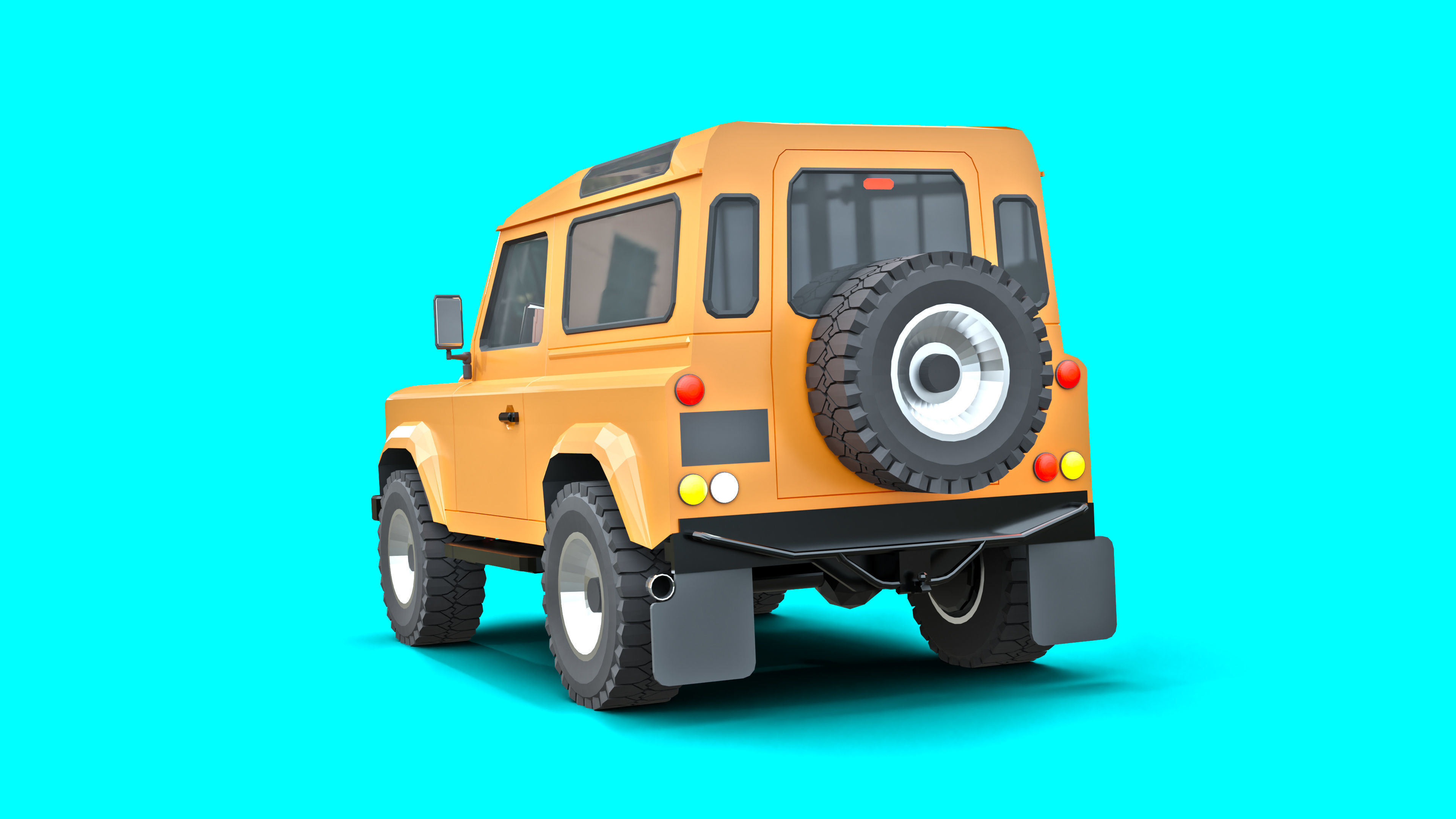 3D model Land Rover Defender 90 Low Poly VR / AR / low-poly | CGTrader