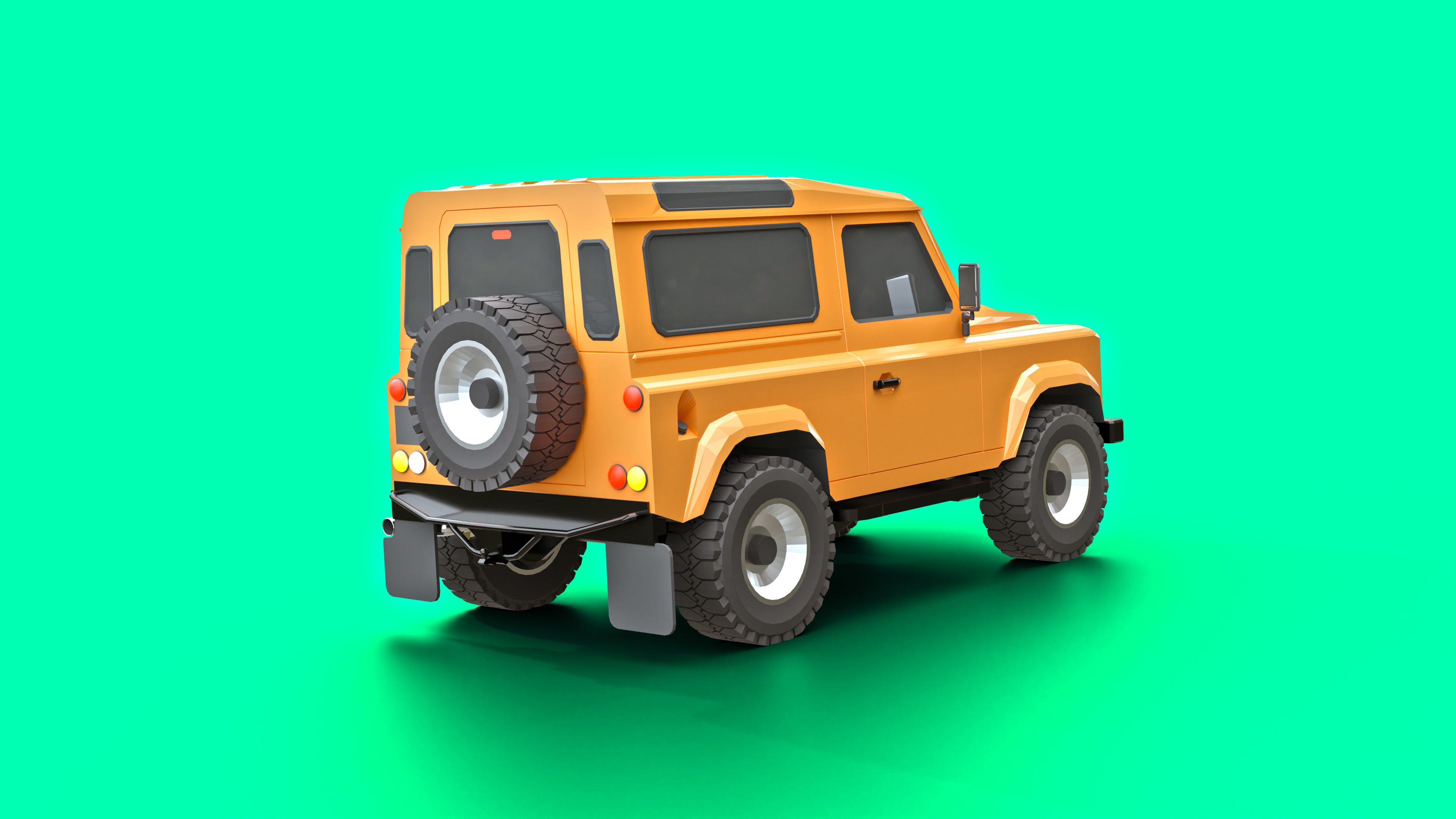 3D model Land Rover Defender 90 Low Poly VR / AR / low-poly | CGTrader