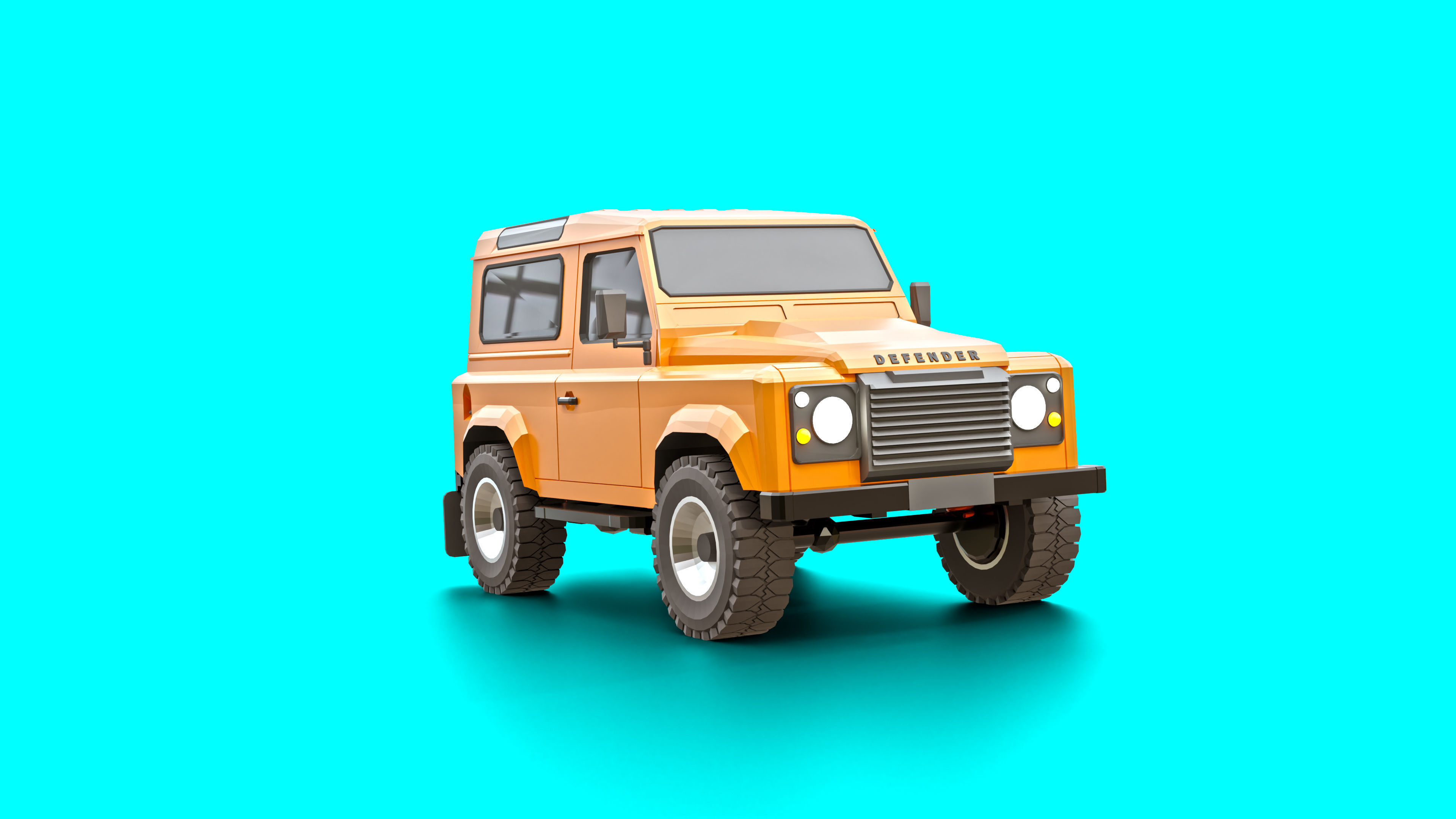 3D model Land Rover Defender 90 Low Poly VR / AR / low-poly | CGTrader
