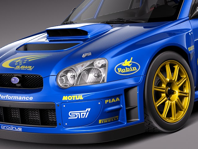 Subaru Impreza STi WRC 2004 3D Model MAX OBJ 3DS FBX C4D LWO LW LWS ...