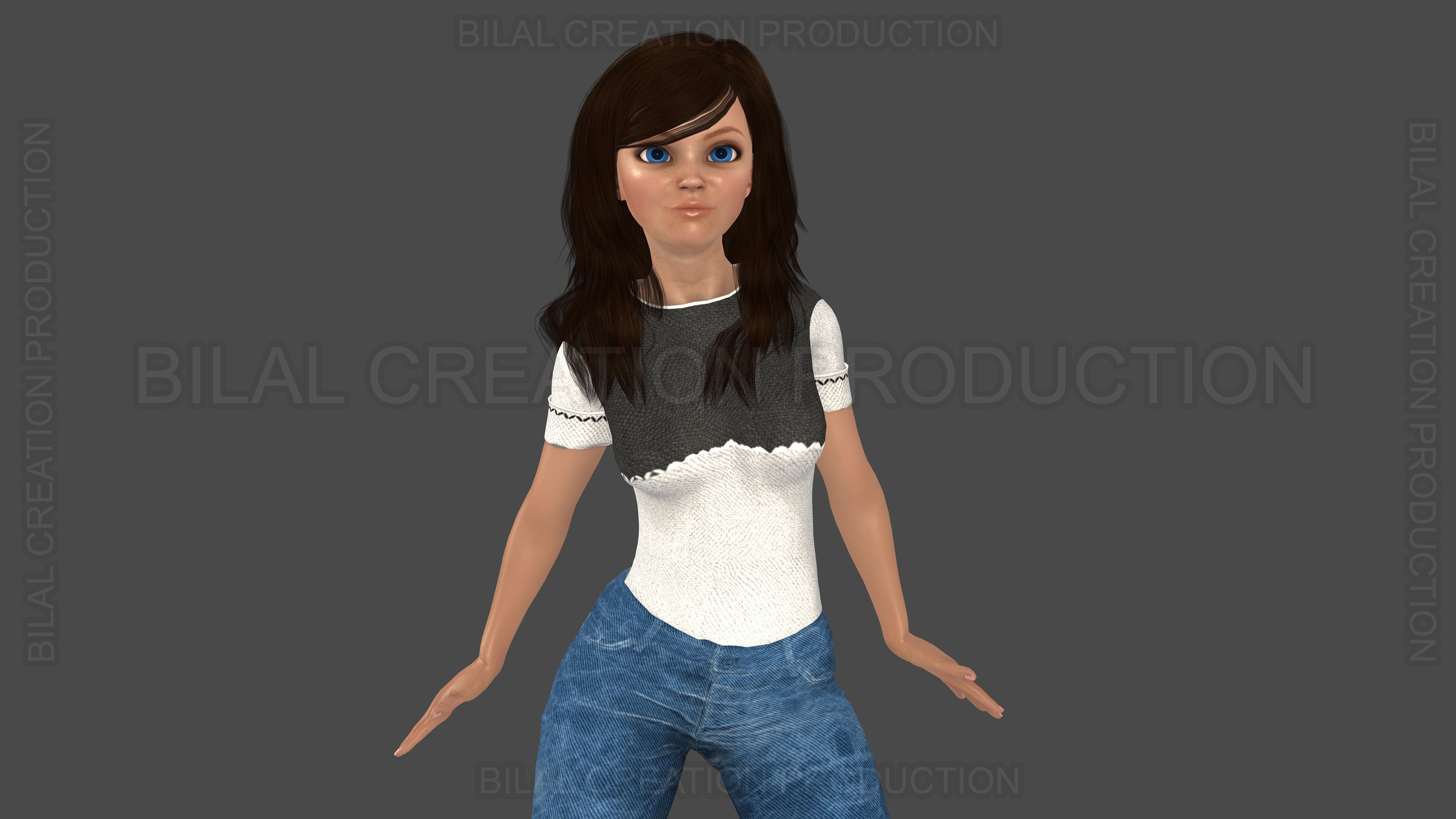 BEAUTIFUL GIRL ANIMATED 3D model animated rigged | CGTrader