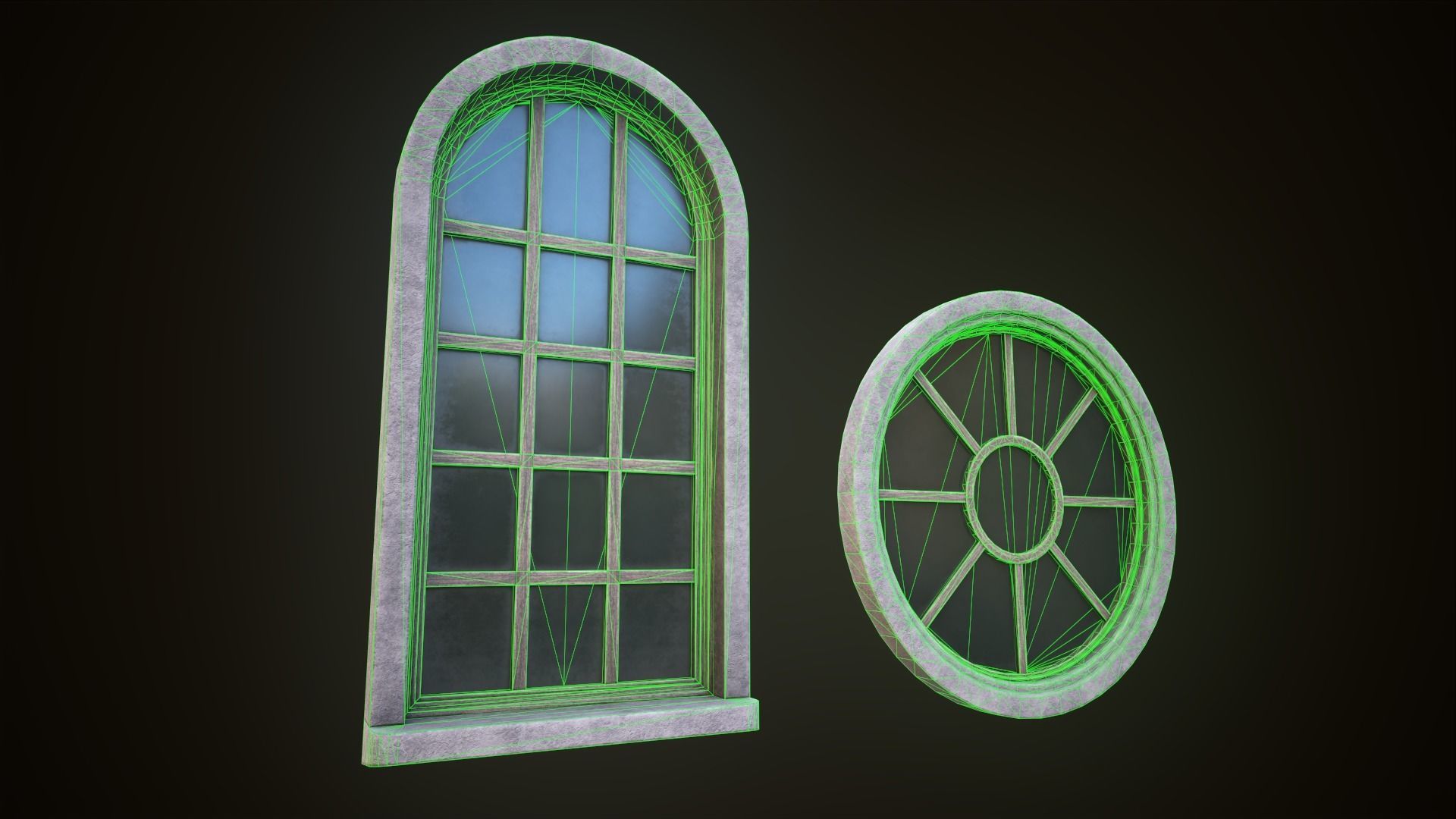 3D model Set of different windows VR / AR / low-poly | CGTrader