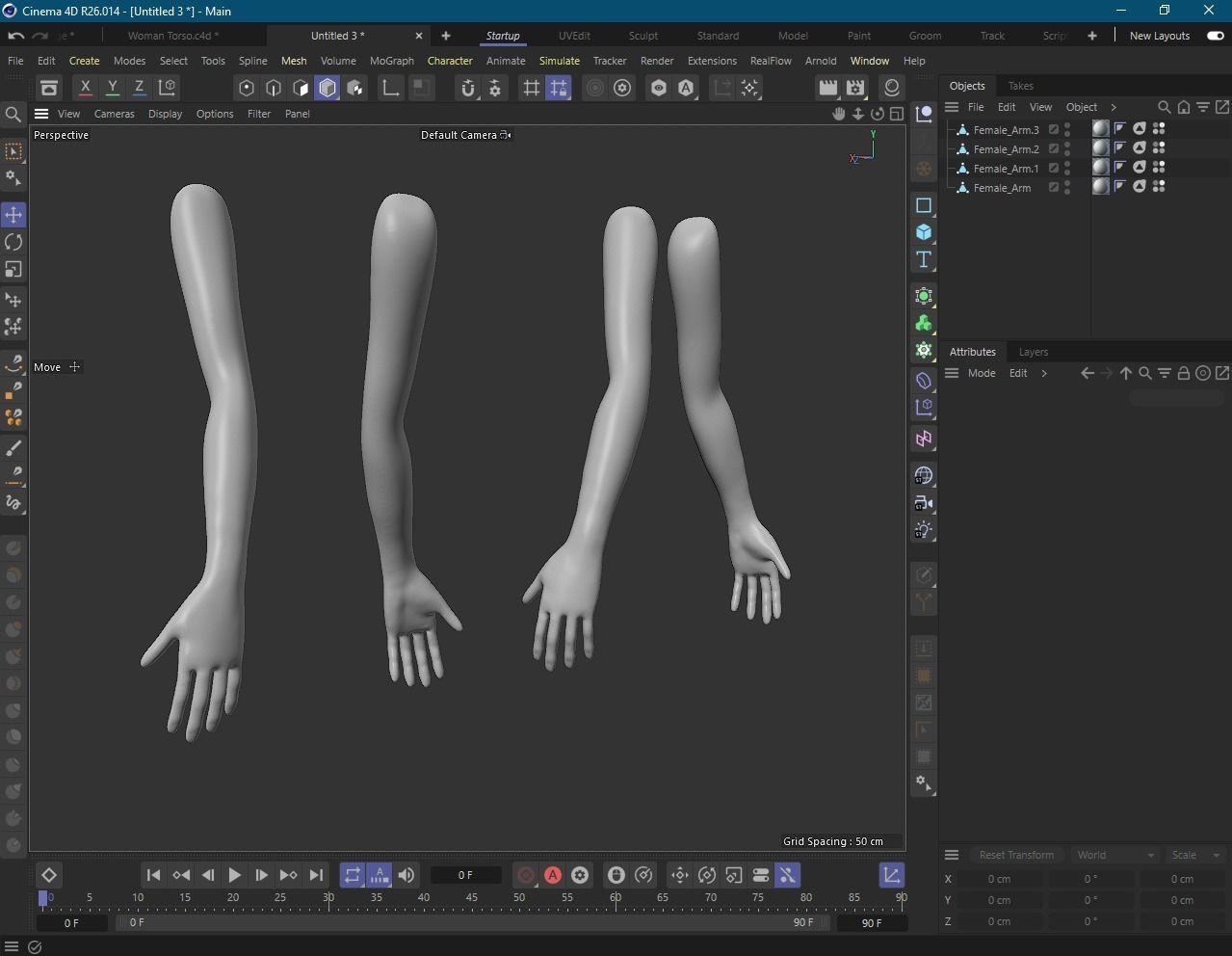 Female Arm Base sculpt mesh 3D model | CGTrader