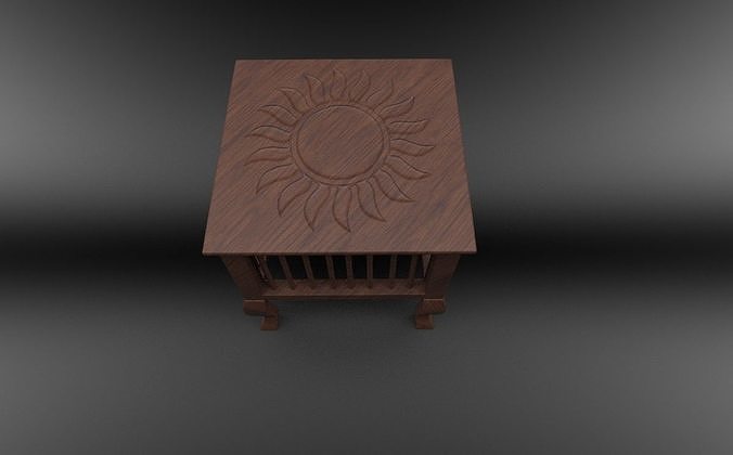 Table mid poly model 3D model 3D printable | CGTrader