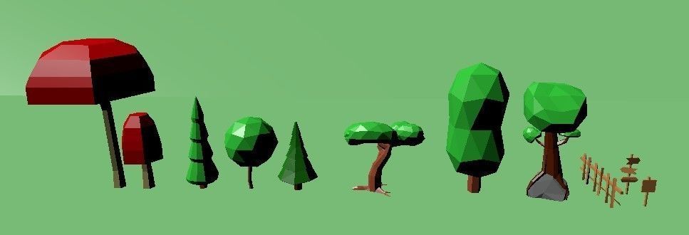 Vegetation and rocks free VR / AR / low-poly 3D model rigged | CGTrader