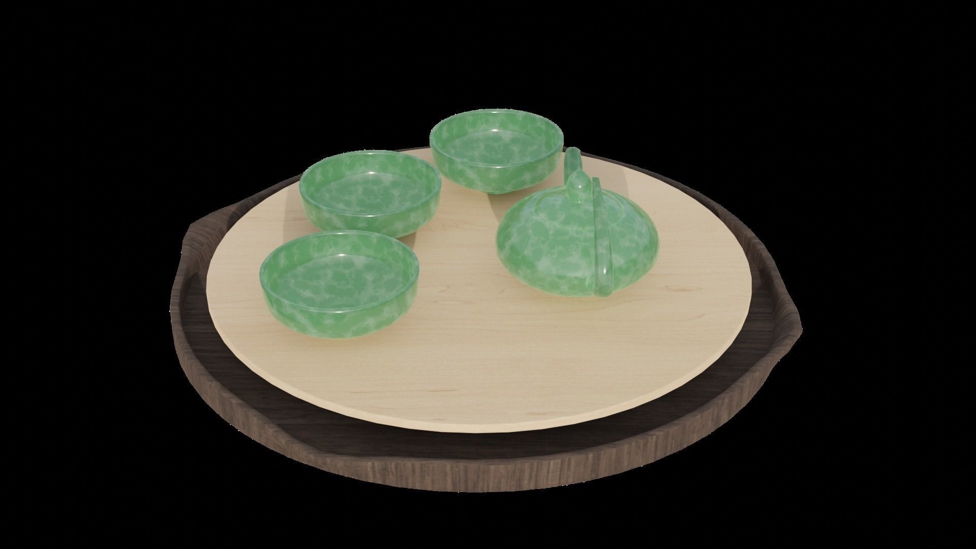 3D model Chinese Jade Tea Set VR / AR / low-poly | CGTrader