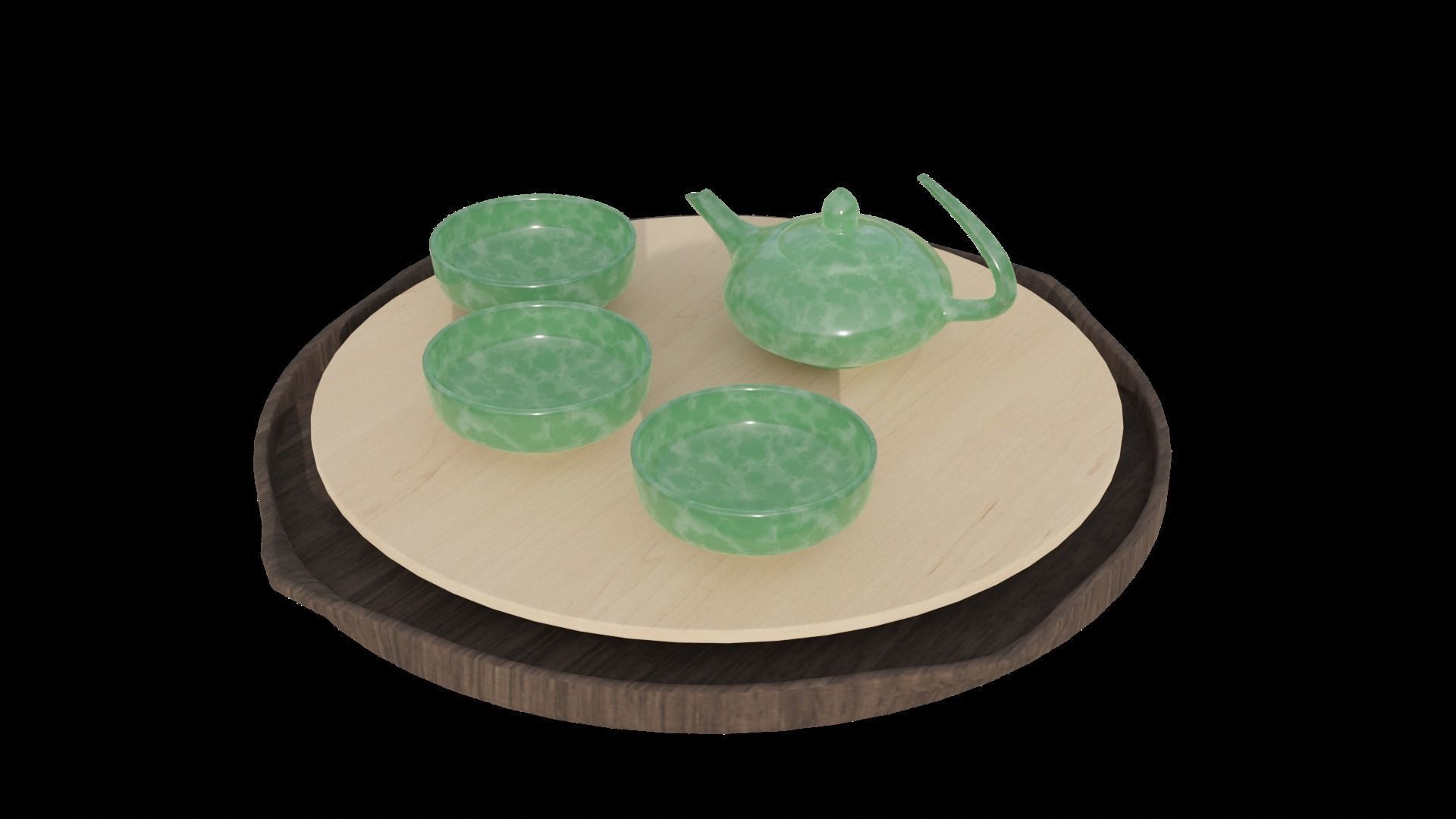3D model Chinese Jade Tea Set VR / AR / low-poly | CGTrader