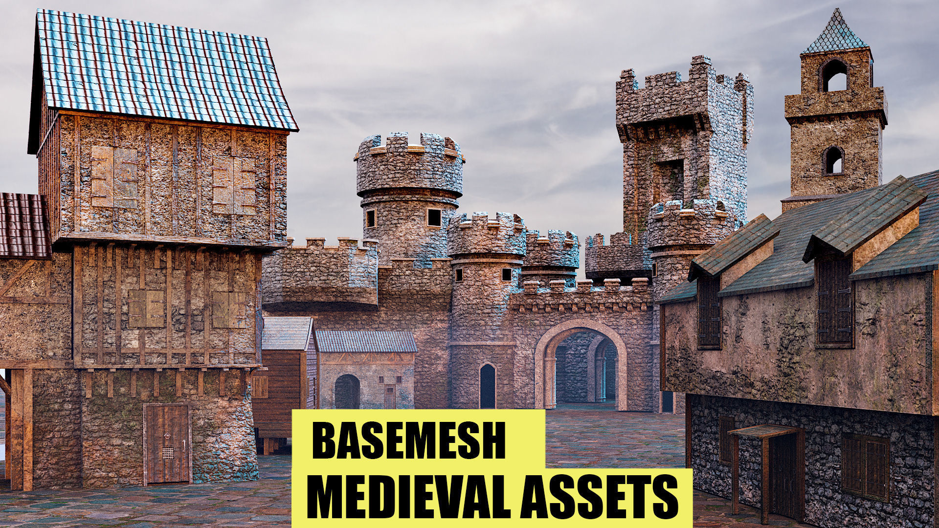 3D model MEDIEVAL ASSETS Vol 2 Basemesh 4kTextures VR / AR / low-poly ...