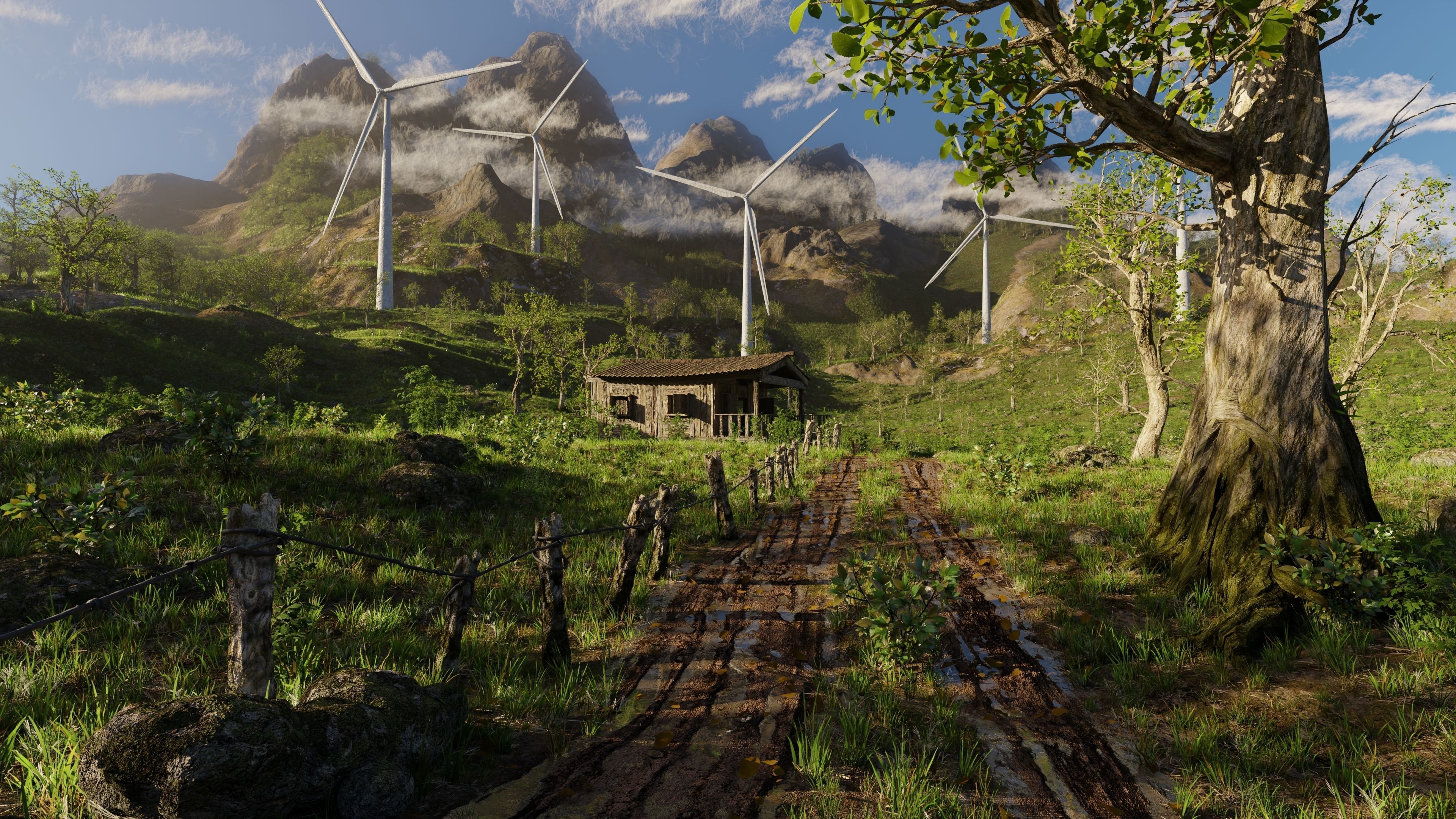 Wind Turbine Scene 3D model | CGTrader