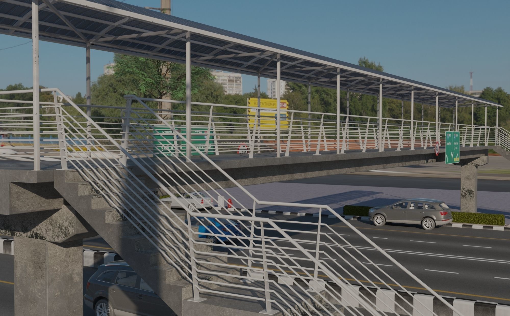 3D model Pedestrian Bridge VOL 5 VR / AR / low-poly | CGTrader