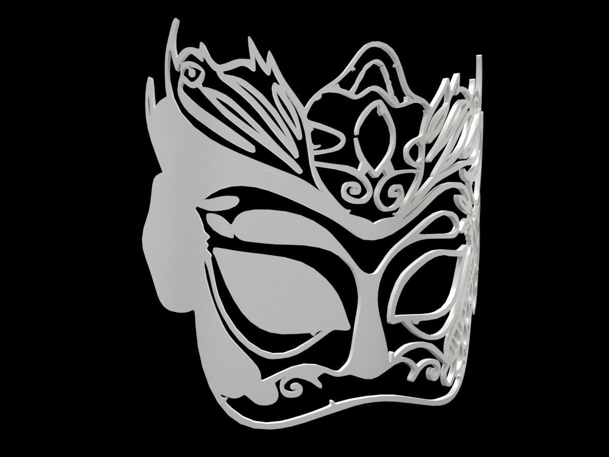 Masquerade Mask Halloween 3D model 3D printable | CGTrader
