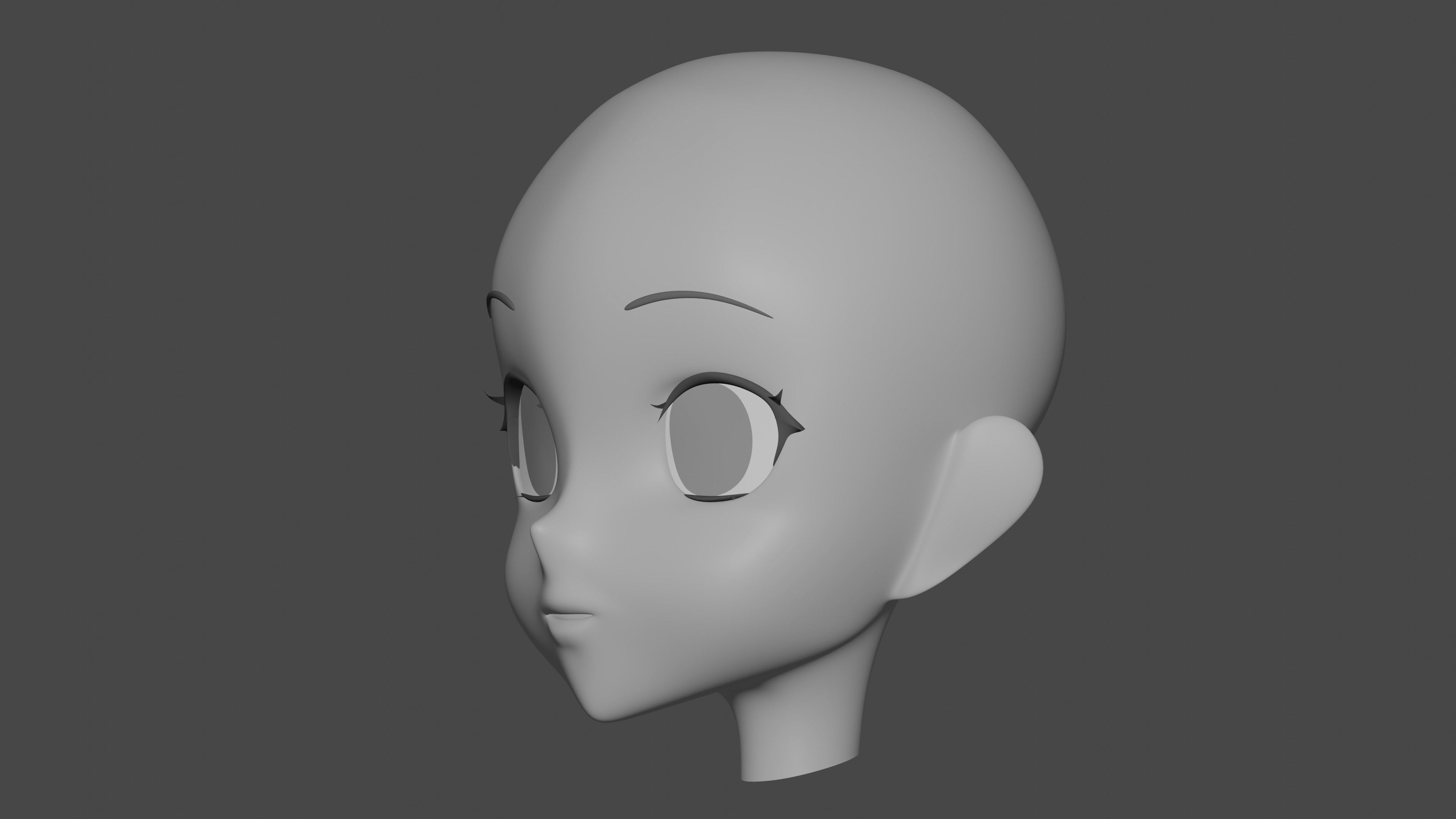 Female Anime Head 3D model | CGTrader