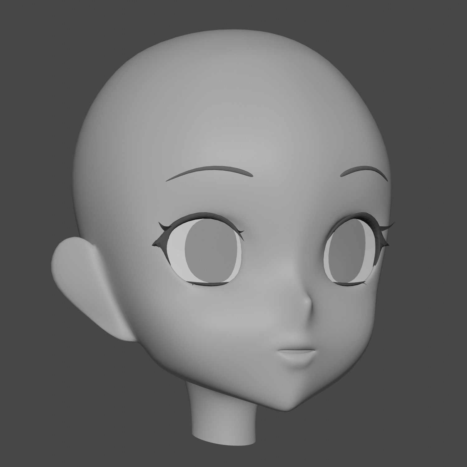 Female Anime Head 3D model | CGTrader