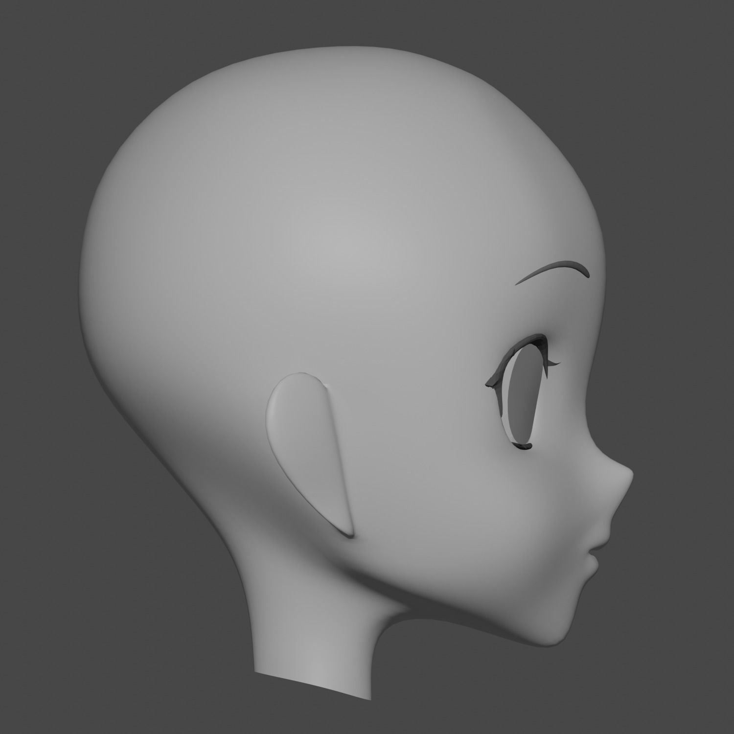 Female Anime Head 3D model | CGTrader
