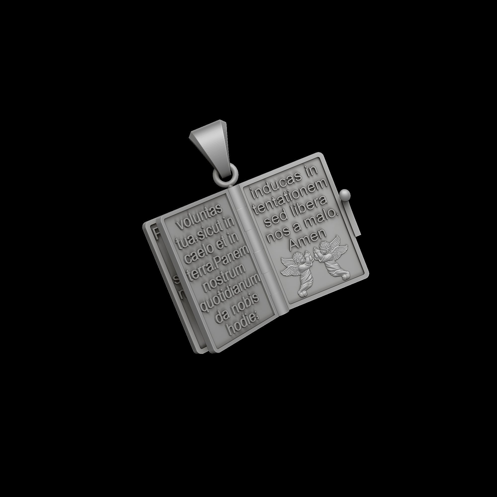 Holy Bible Book Pendant Pater Noster Prayer 3D model 3D printable ...