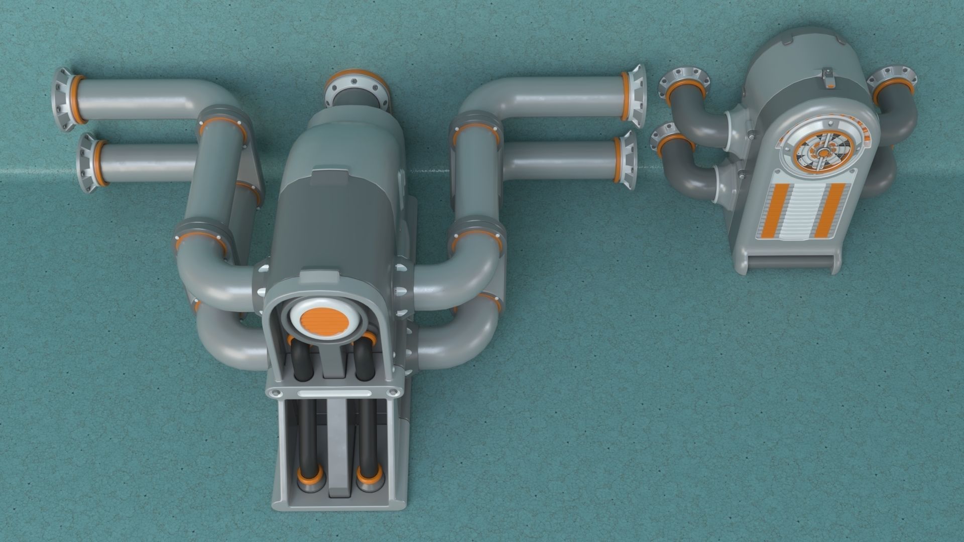 Wall Tube Mechanism Props 2 - 10 pieces 3D model | CGTrader