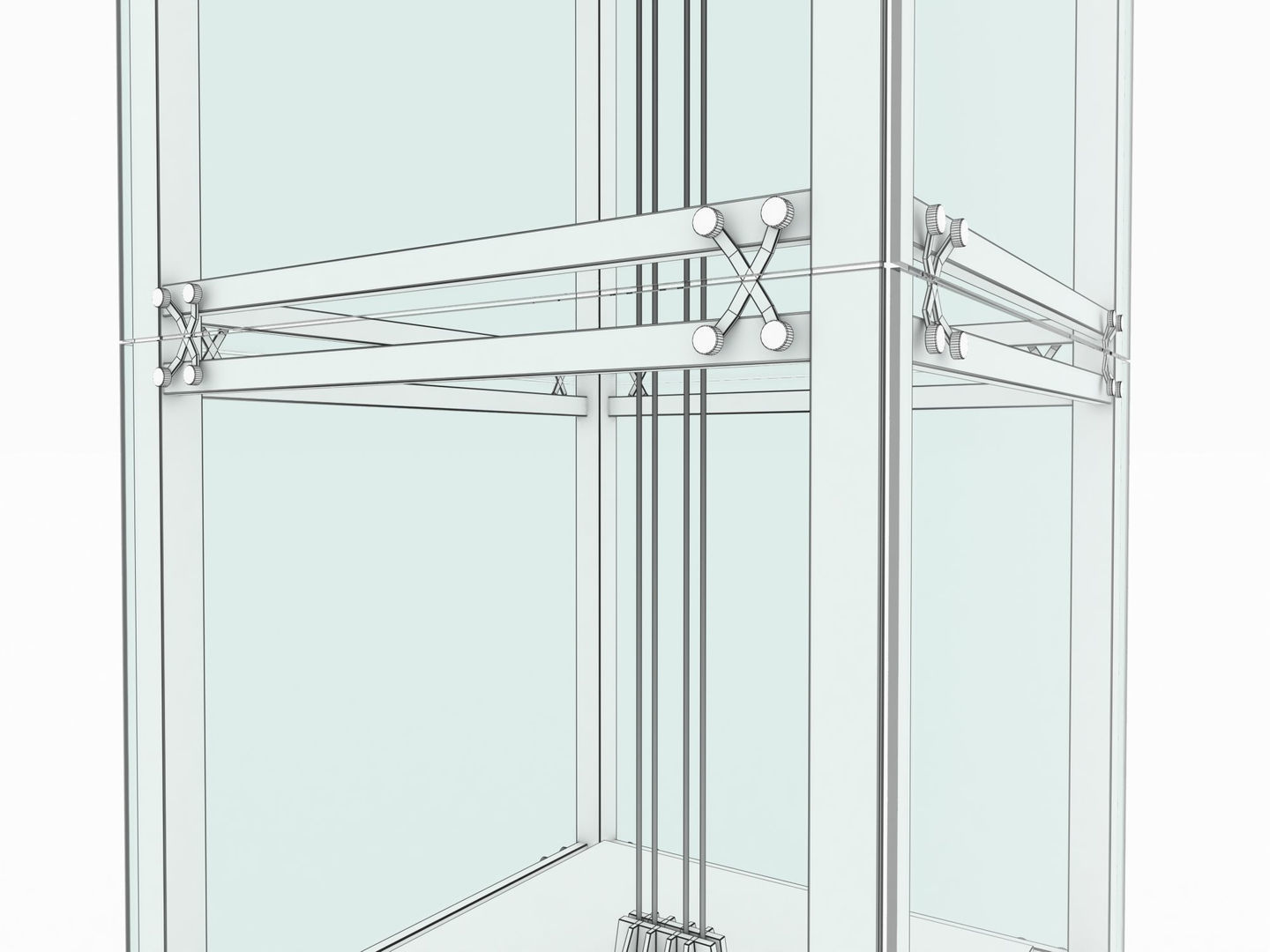 Elevator tall glass 3D model | CGTrader