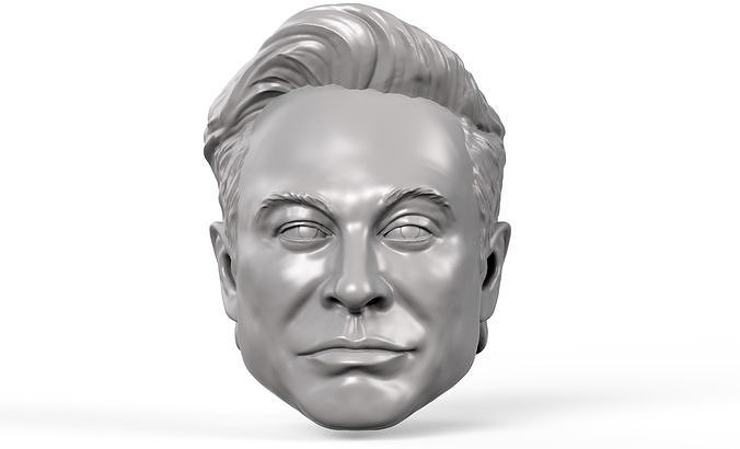 Elon Musk action figure portrait 3D model 3D printable | CGTrader