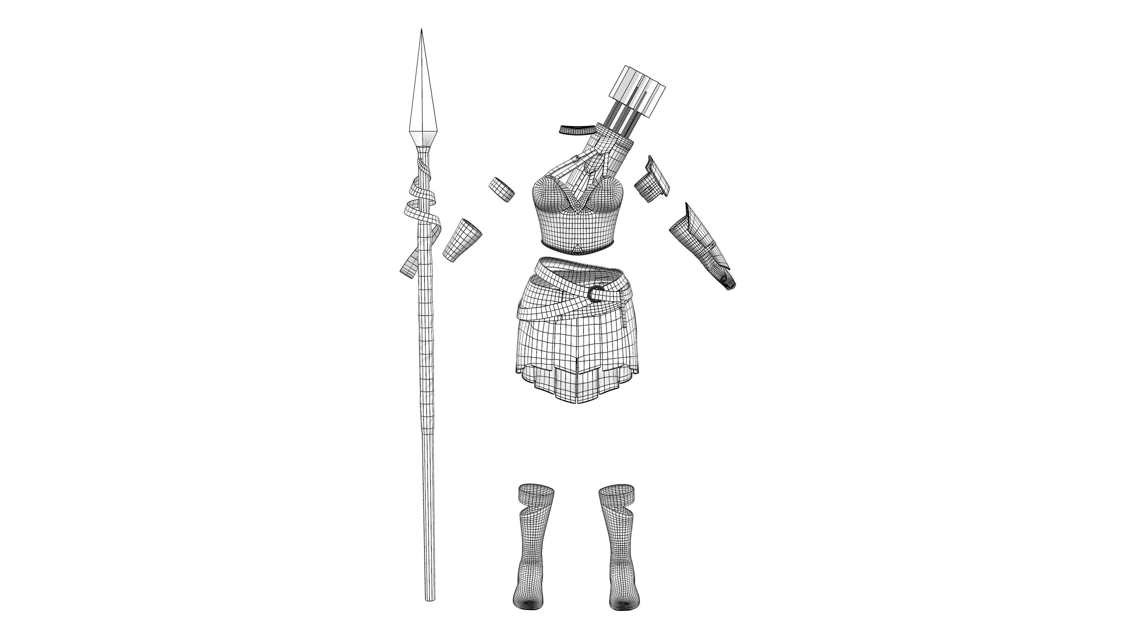 3D model Full Warrior Archer Outfit VR / AR / low-poly | CGTrader