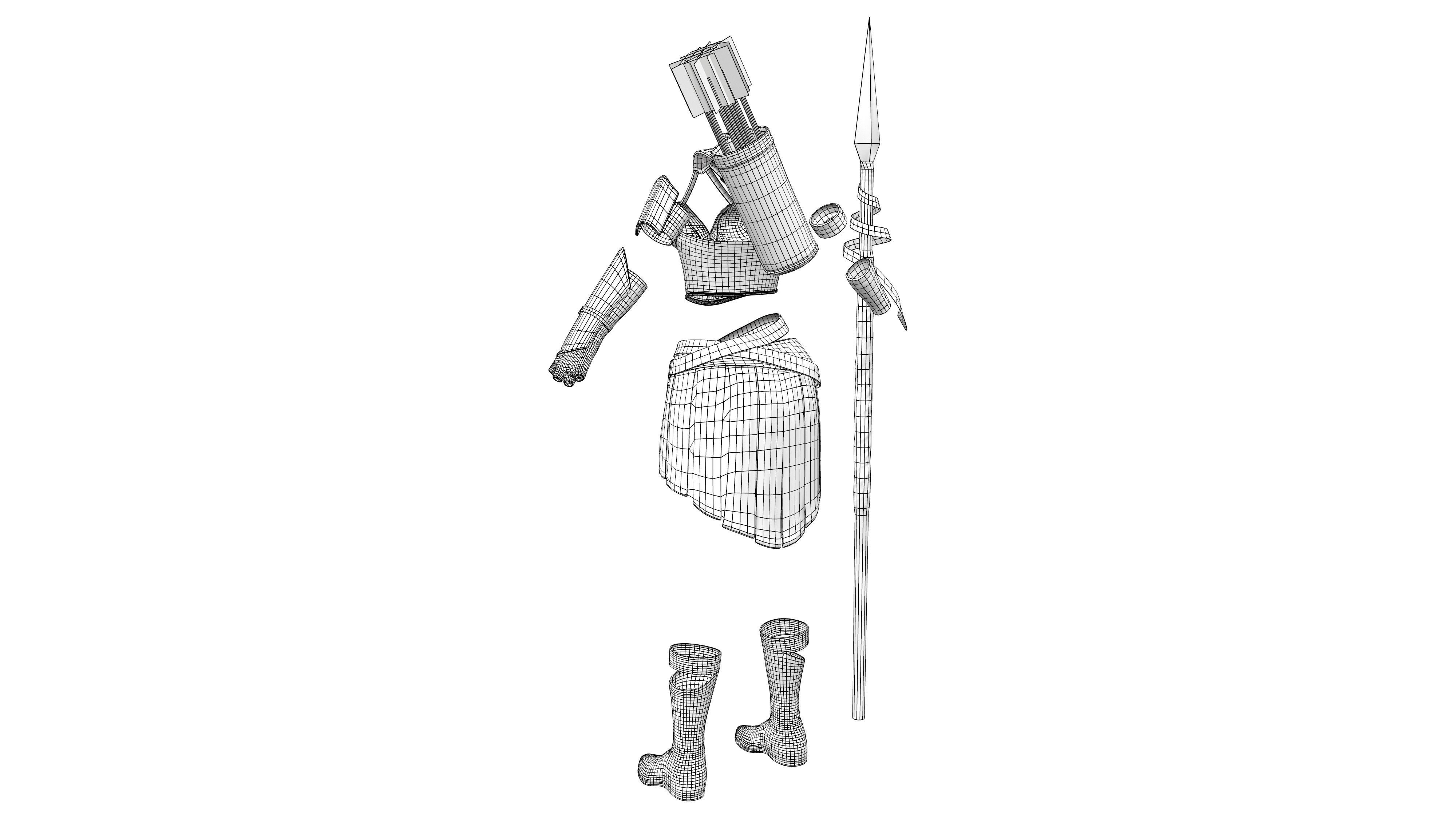 3D model Full Warrior Archer Outfit VR / AR / low-poly | CGTrader