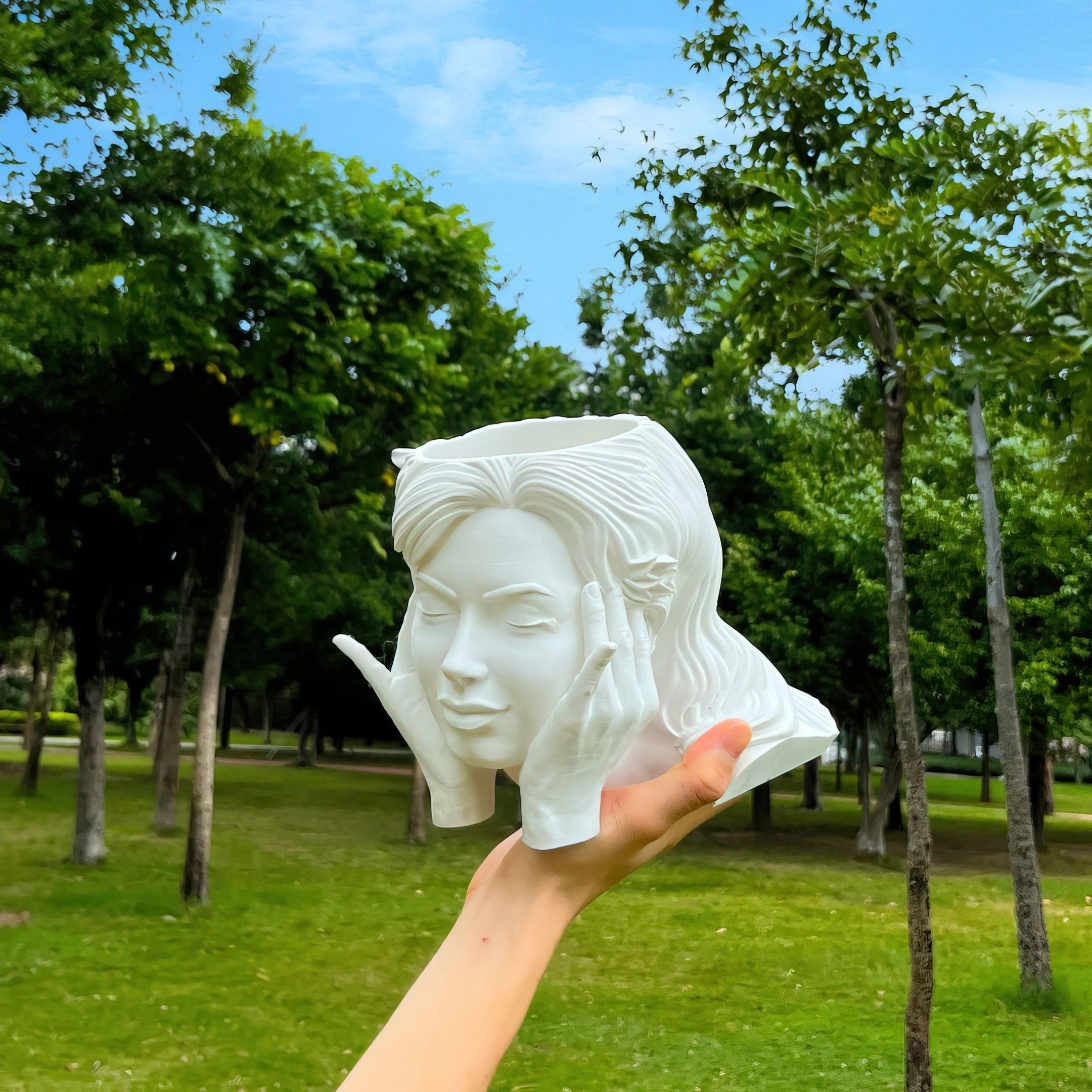Face Head Flower Pot 3D model 3D printable | CGTrader
