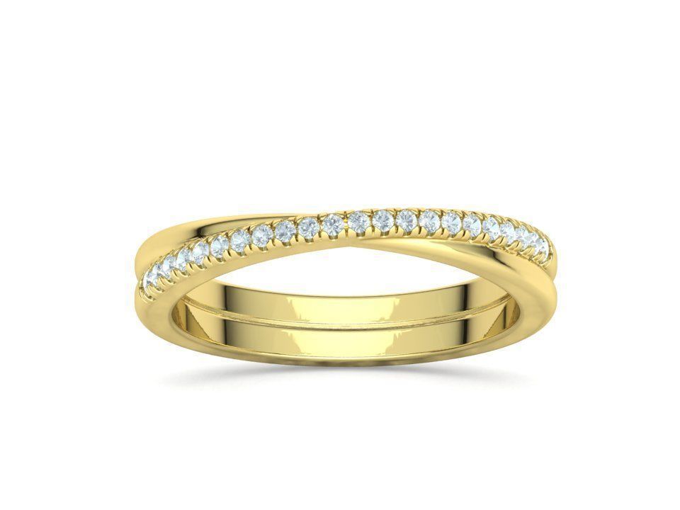 Diamond Wedding Band Pave Setting criss-cross band 3D model 3D ...
