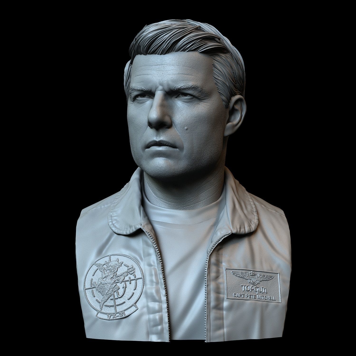 Tom Cruise as Maverick 3D model 3D printable | CGTrader