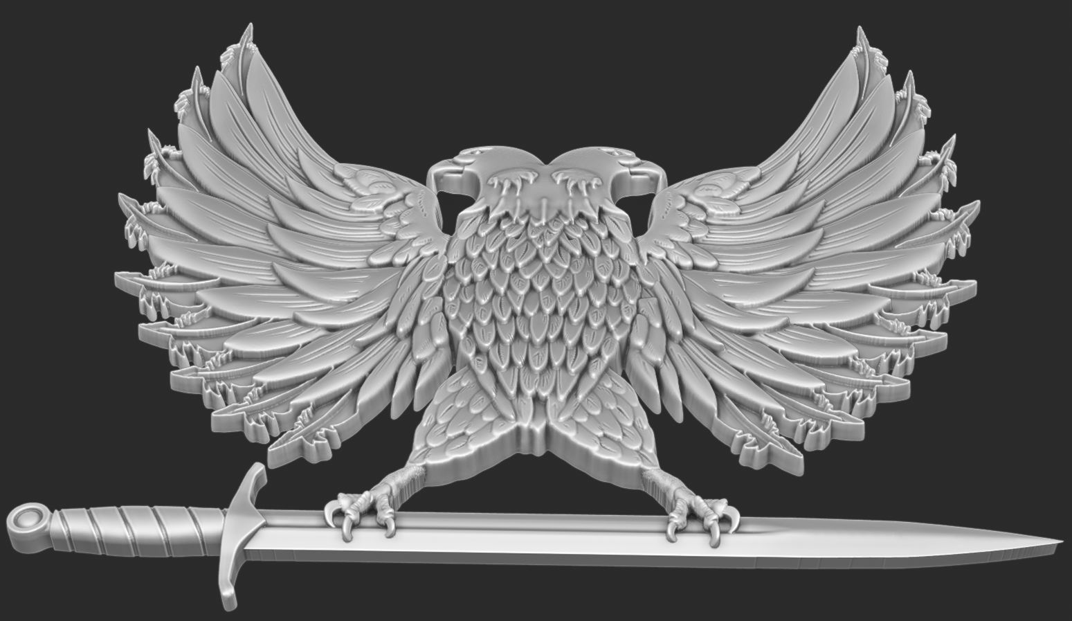 Two Headed Eagle 3D model 3D printable | CGTrader