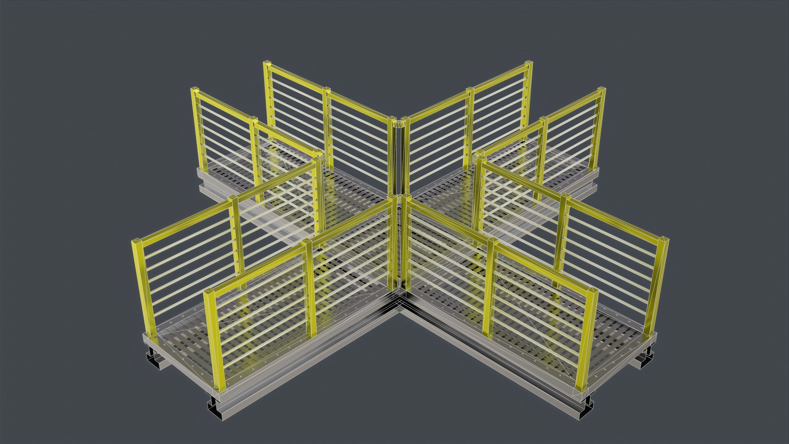 3D model Catwalk set ladder with stripes VR / AR / low-poly | CGTrader