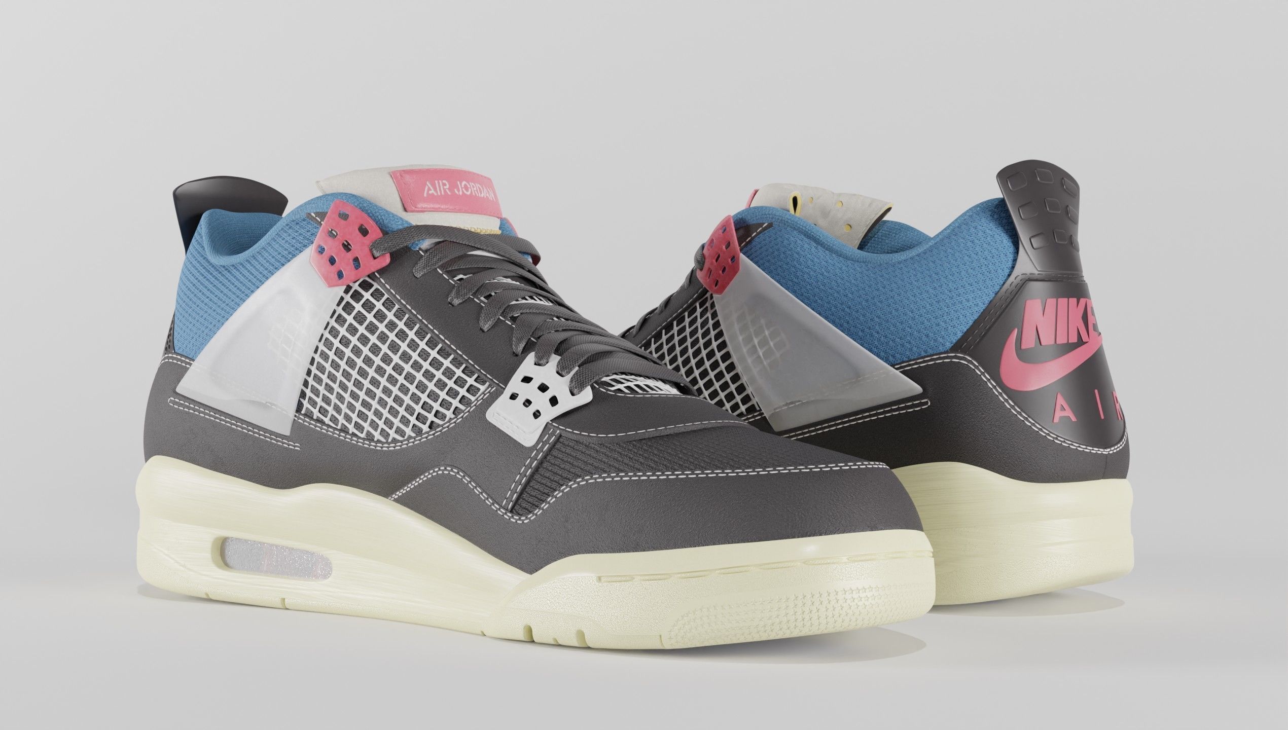 Jordan 4 Union LA Off Noir 3D model | CGTrader