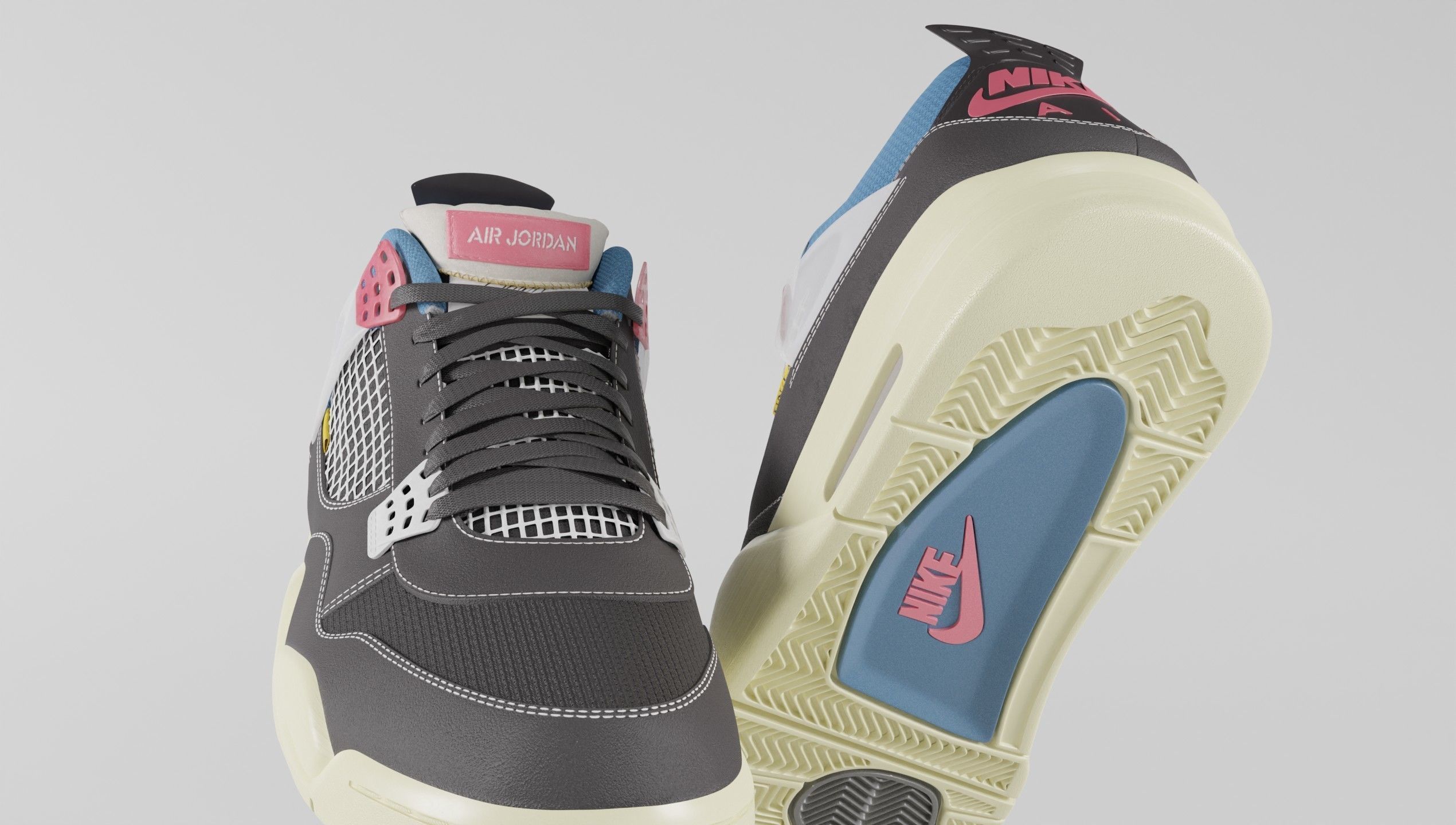 Jordan 4 Union LA Off Noir 3D model | CGTrader