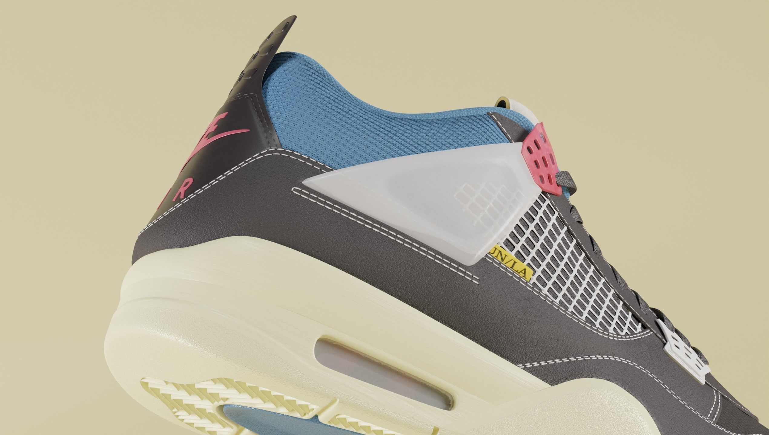 Jordan 4 Union LA Off Noir 3D model | CGTrader