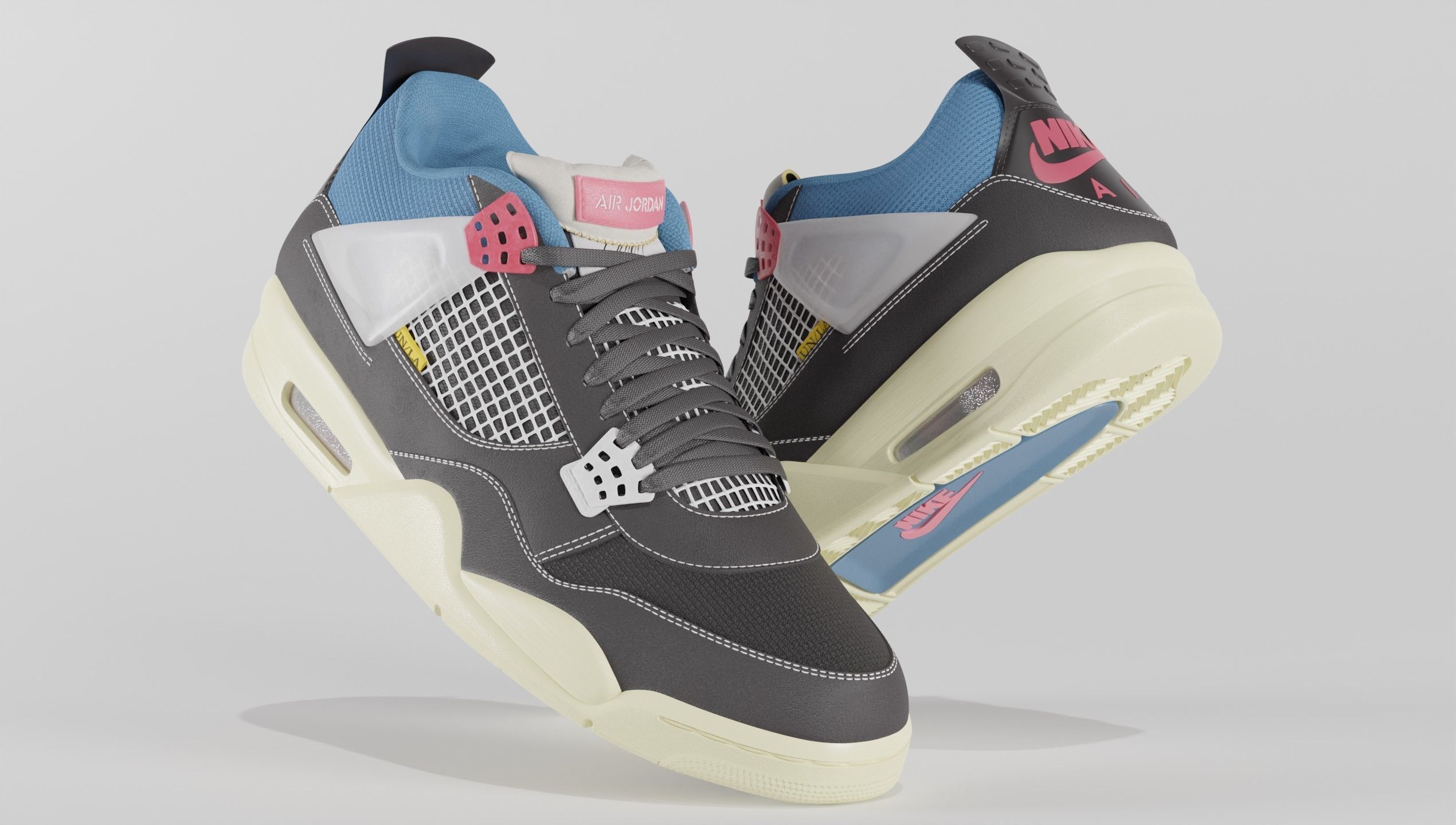 Jordan 4 Union LA Off Noir 3D model | CGTrader