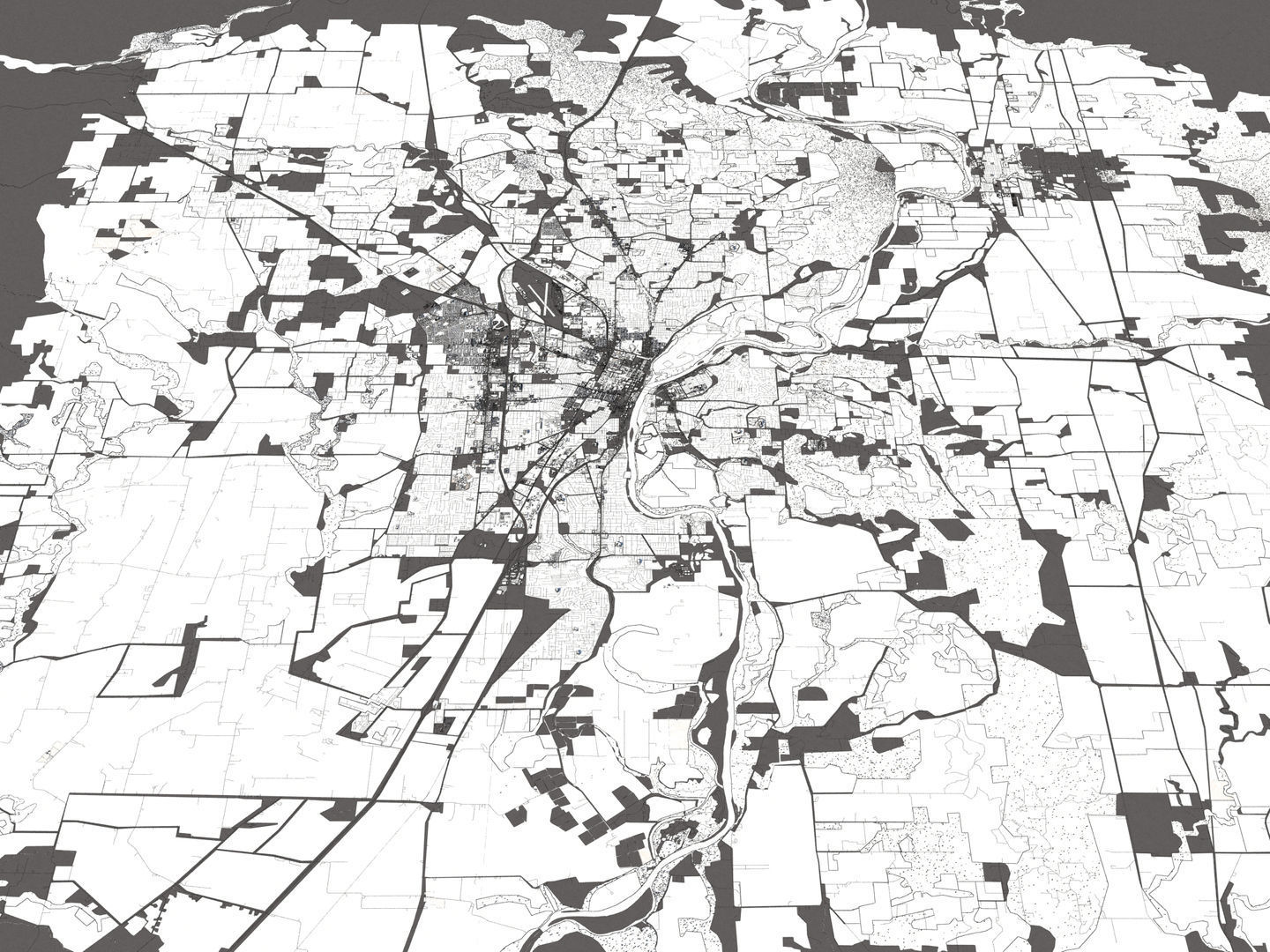 Salem Oregon USA 50x50km City Map 3D model | CGTrader