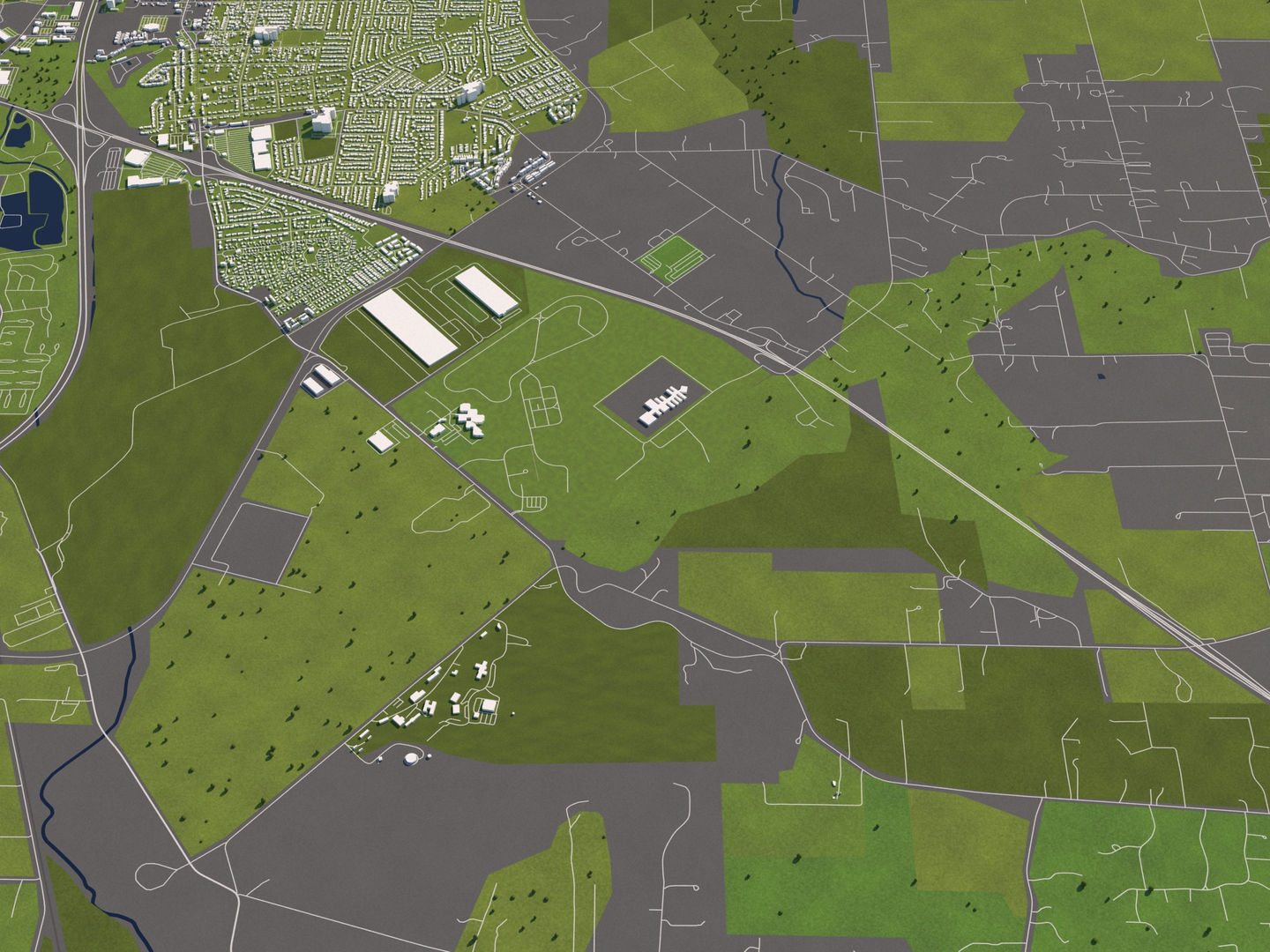 Salem Oregon USA 50x50km City Map 3D model | CGTrader